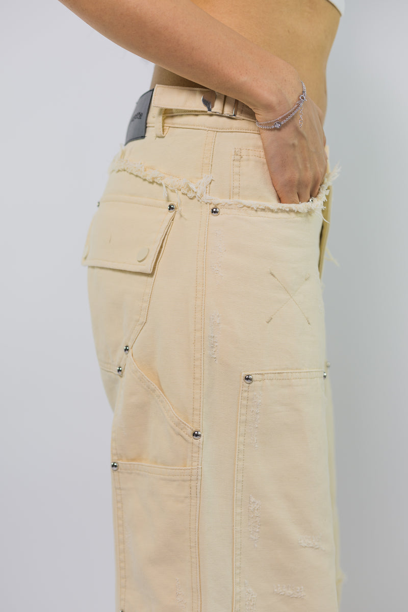 White cream carpenter pants - Women's – FUJIIN